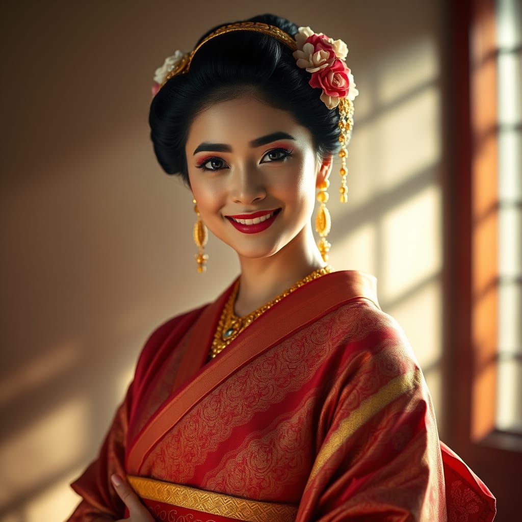 Hindu-Japanese geisha - Intricate Geisha in Traditional Att...