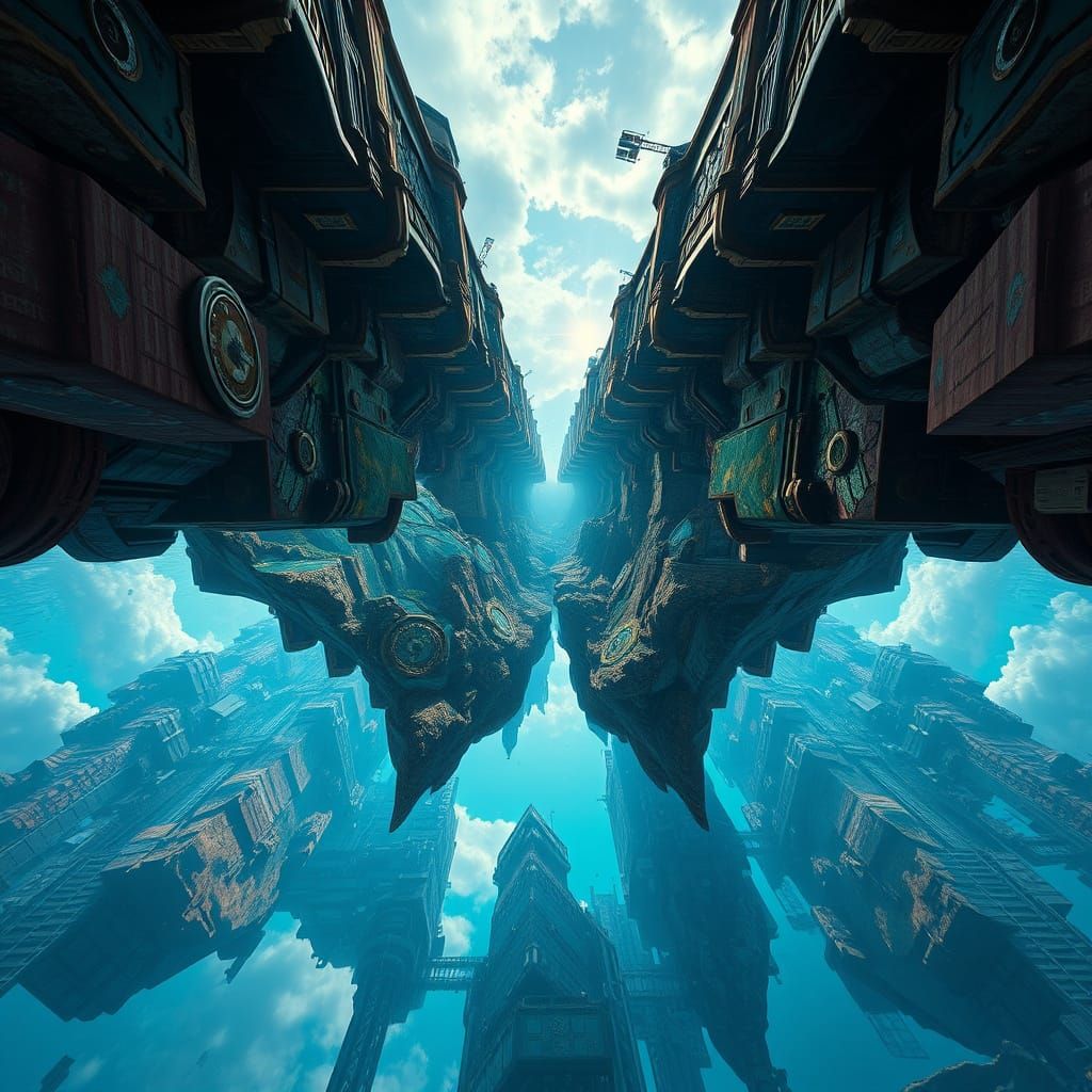 Surreal Upside-Down Metamorphopsia in Vivid Fantas... - AI Art