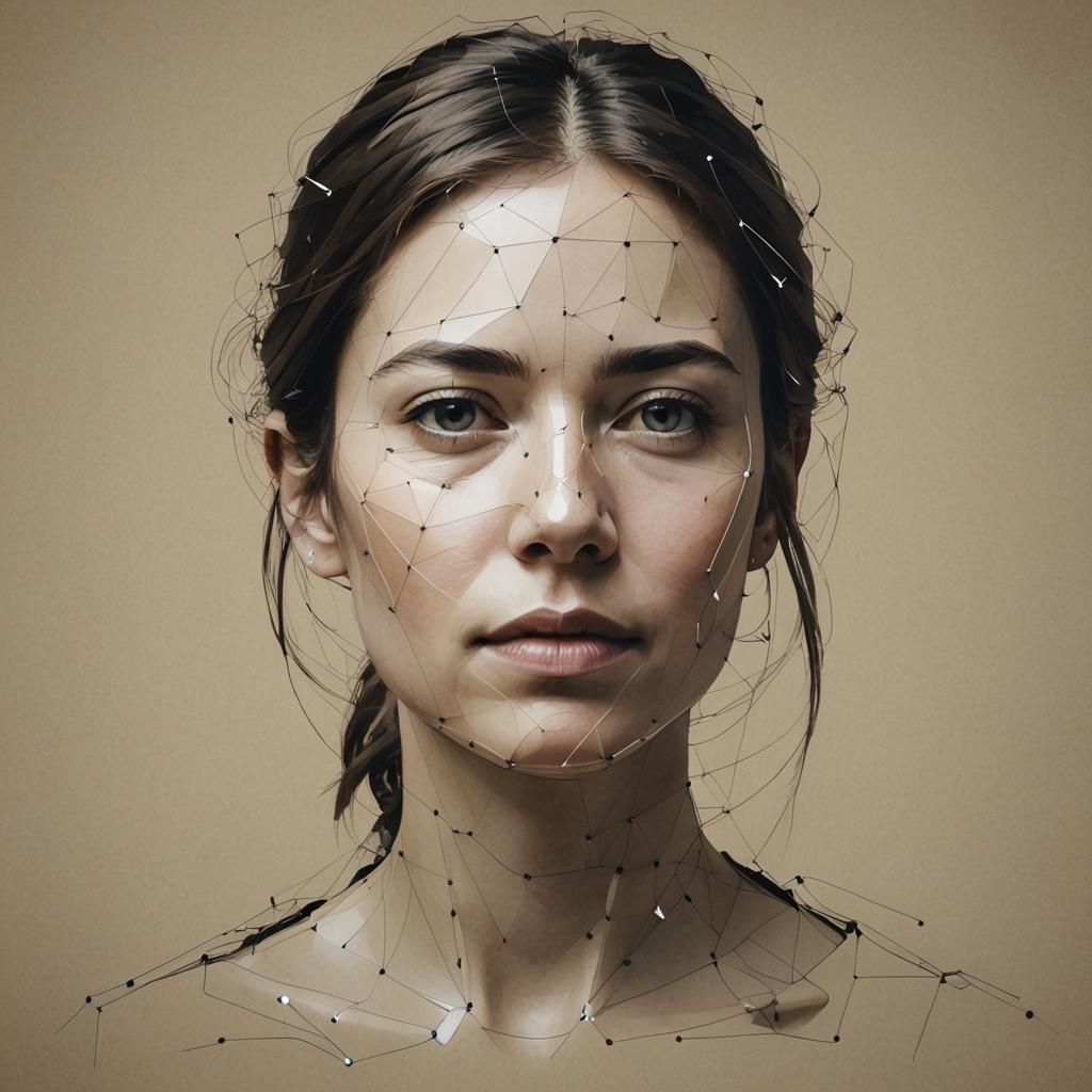 make a portrait of a person, with interactive, digital elements that ...