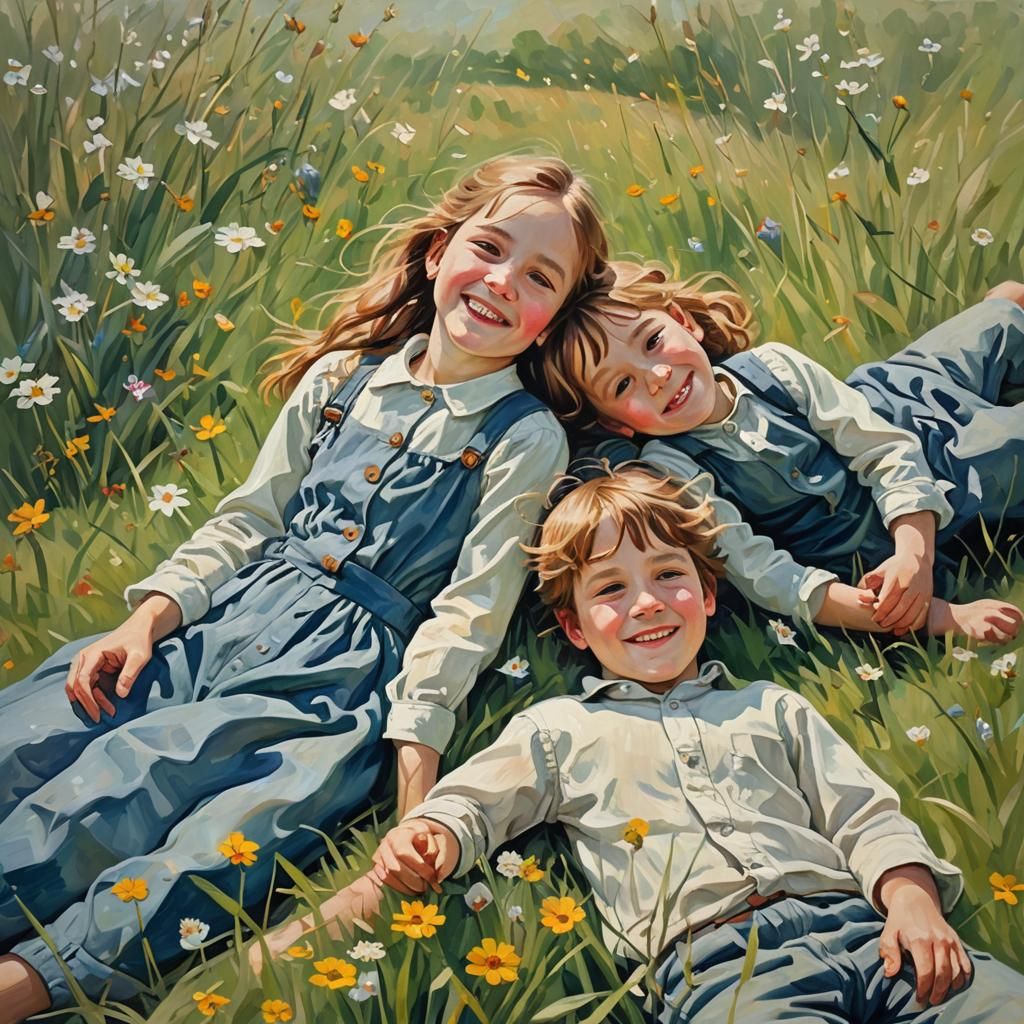 Happy siblings - AI Generated Artwork - NightCafe Creator