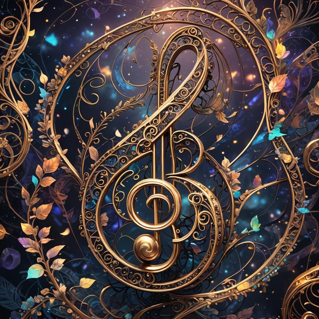 filigree treble clef - AI Generated Artwork - NightCafe Creator