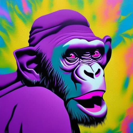 Purple Ape Chilling - AI Generated Artwork - NightCafe Creator