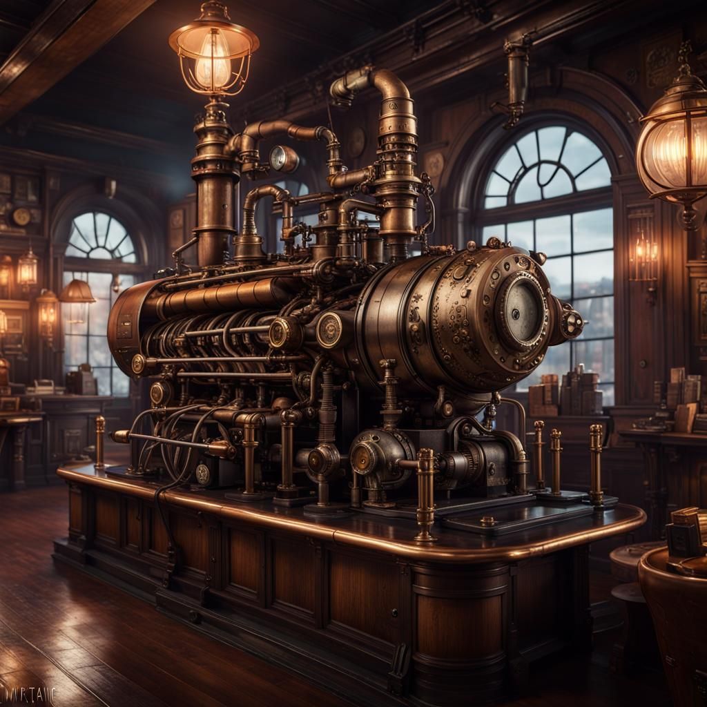 Steampunk Lounge at Miskatonic University - AI Generated Artwork - NightCafe Creator