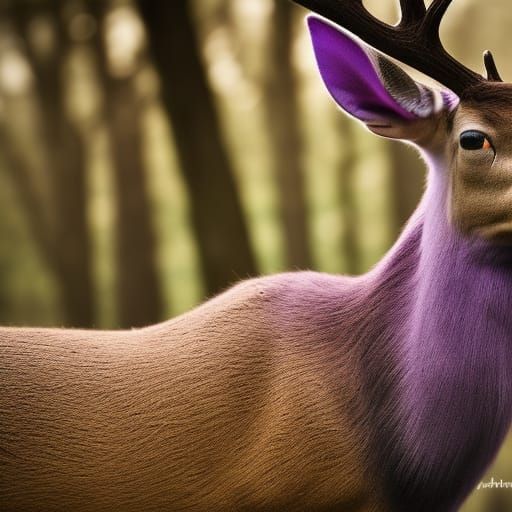 Purple deer - AI Generated Artwork - NightCafe Creator