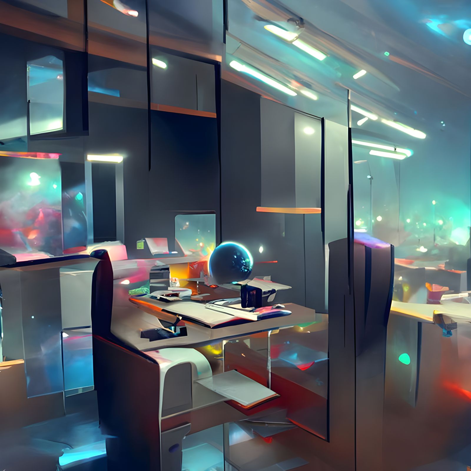 Liminal office space: canteen - AI Generated Artwork - NightCafe Creator