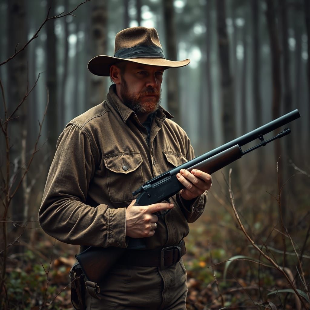 Just then I heard a twig snap and I grabbed my empty gun