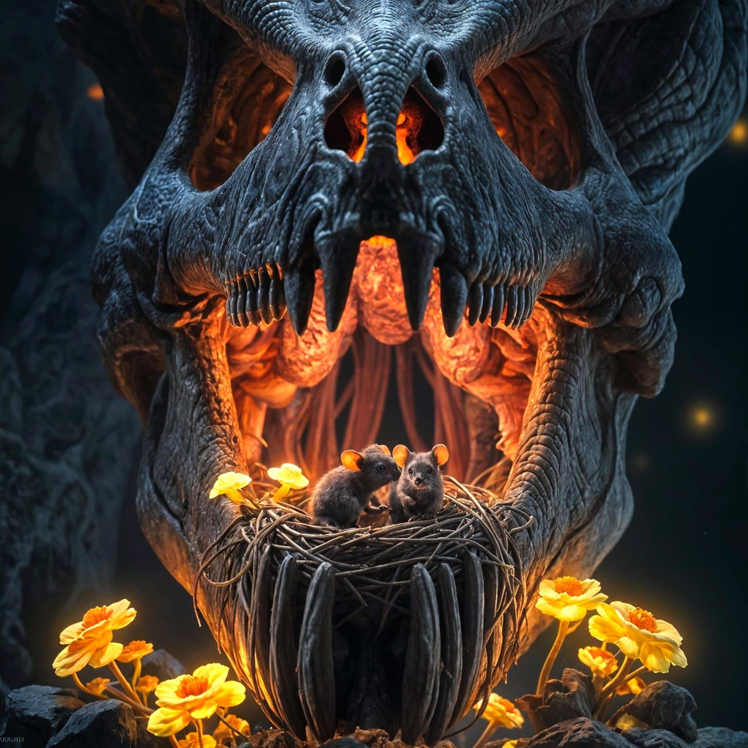 Home - Dark Fantasy Dinosaur Skull Masterpiece