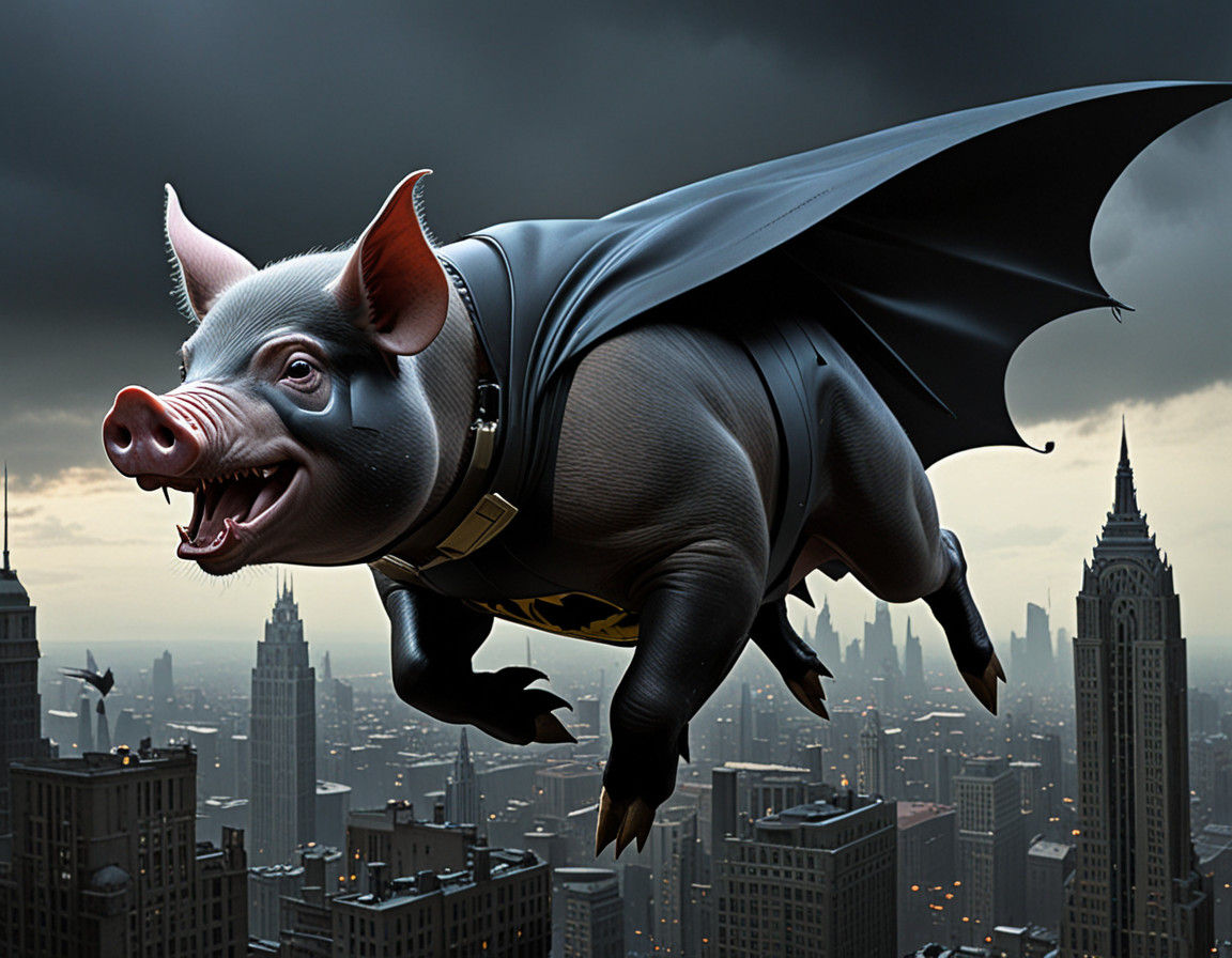 Very bad pig - The Hangover - Batpig Soars Over Dark Gotham ...