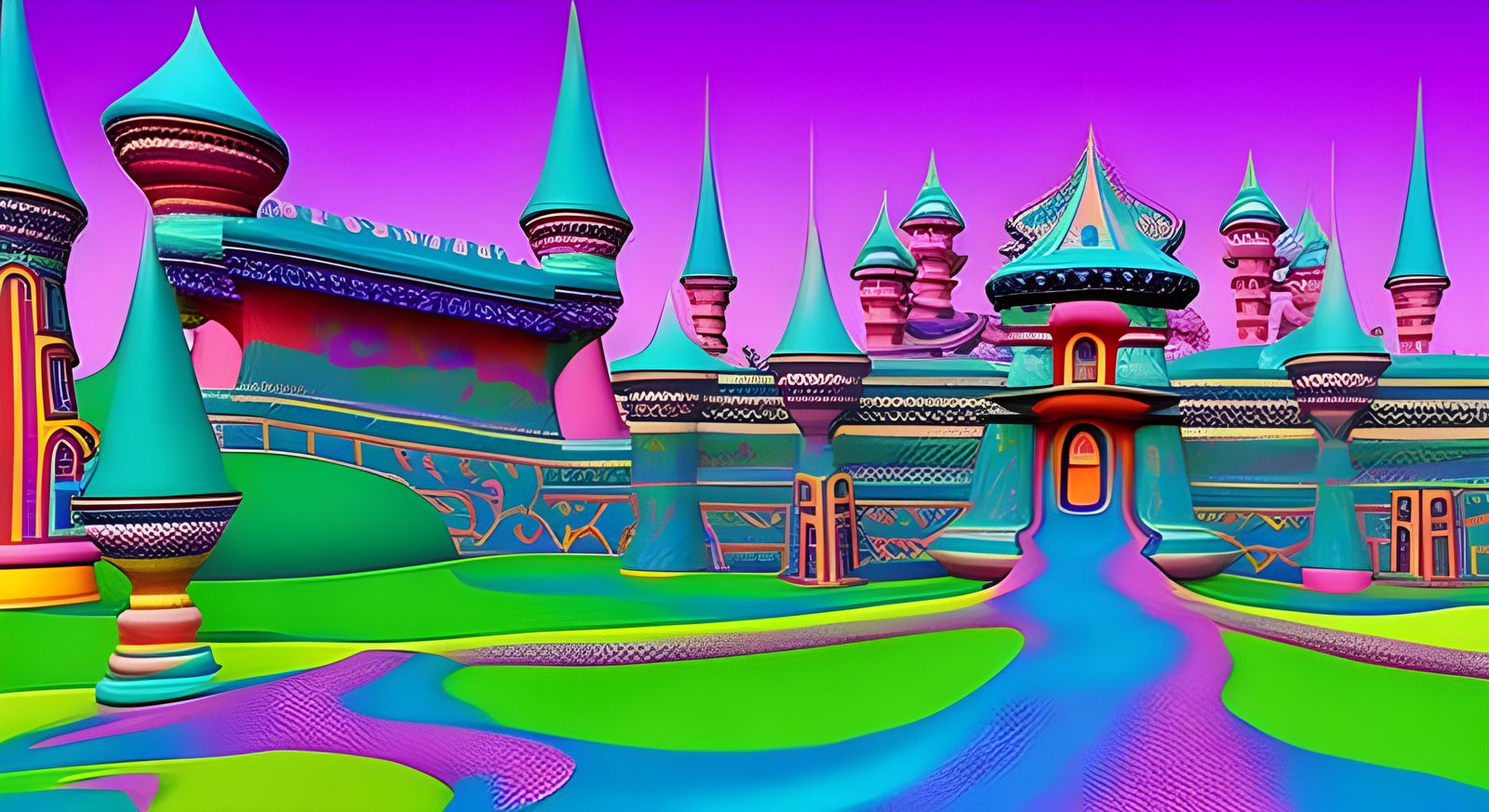 Psychedelic fantasy castle 9435 - AI Generated Artwork - NightCafe Creator
