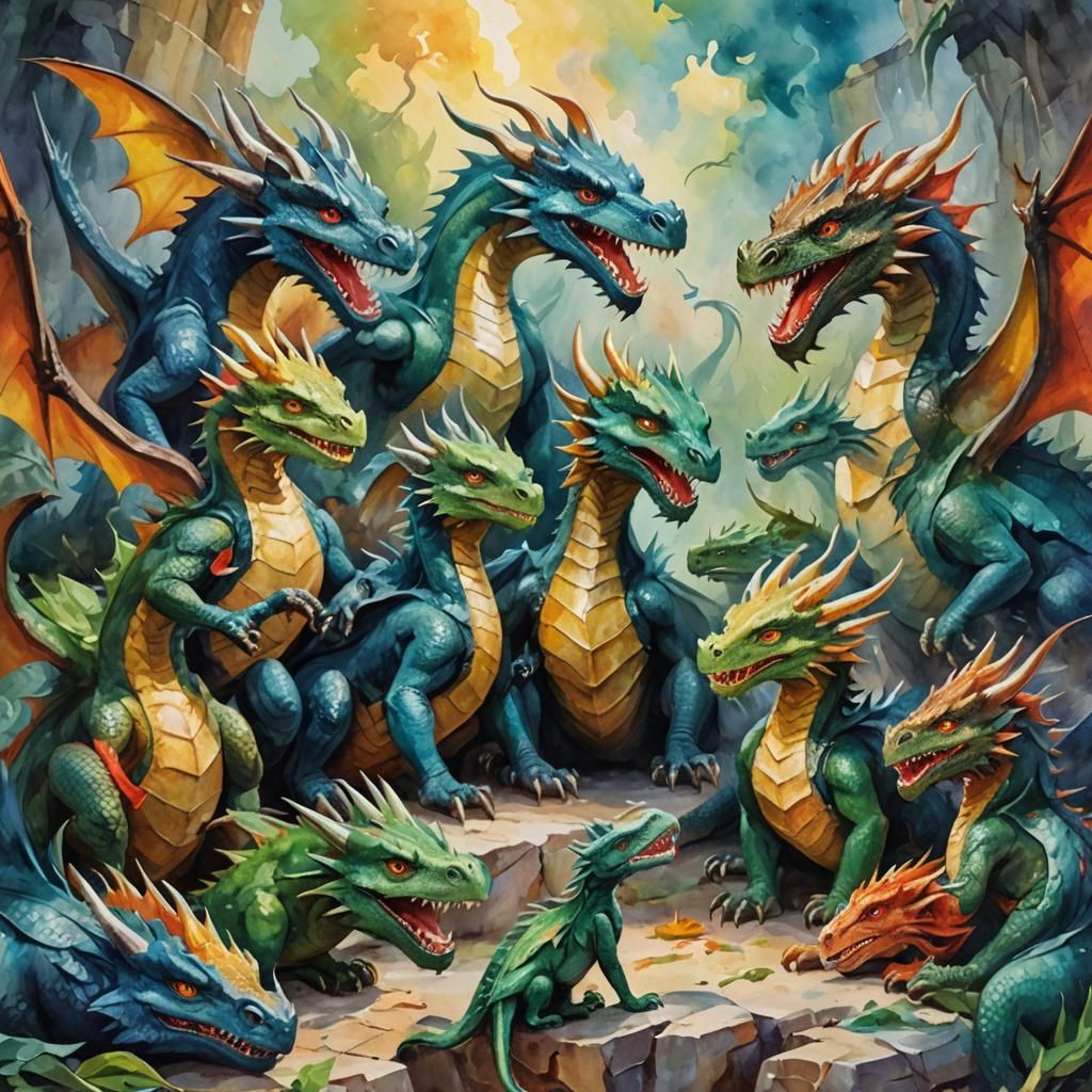 Dragon Meeting - AI Generated Artwork - NightCafe Creator