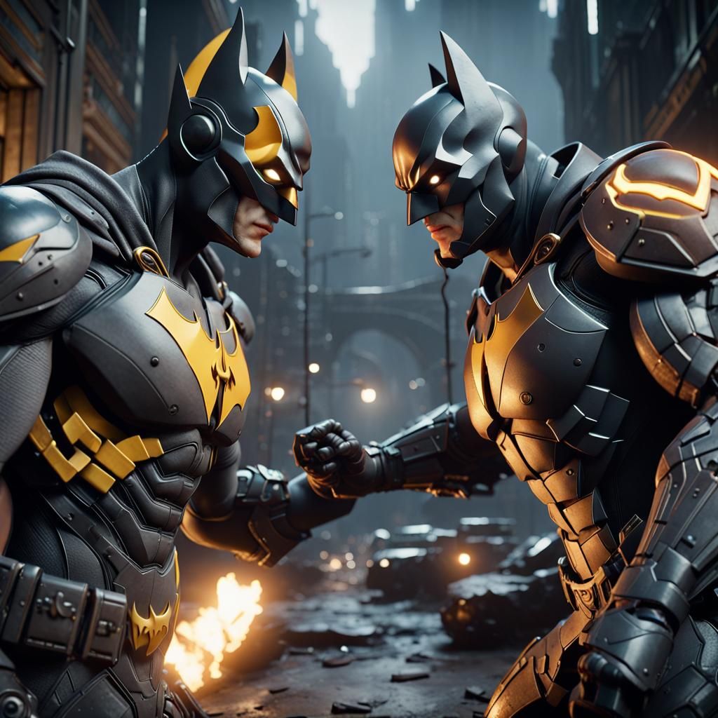 Batman vs Batman - AI Generated Artwork - NightCafe Creator