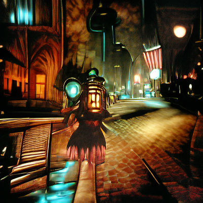 Street at night Bioshock - AI Generated Artwork - NightCafe Creator
