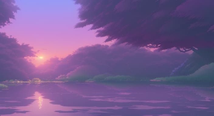 purple Morning Studio Ghibli, Anime Key Visual, by Makoto Shinkai, Deep ...