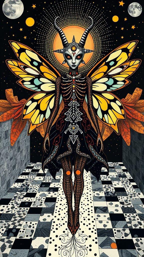 Abstract Goth Op Art Vorticism Perfectly Centered Hippie Minotaur ...