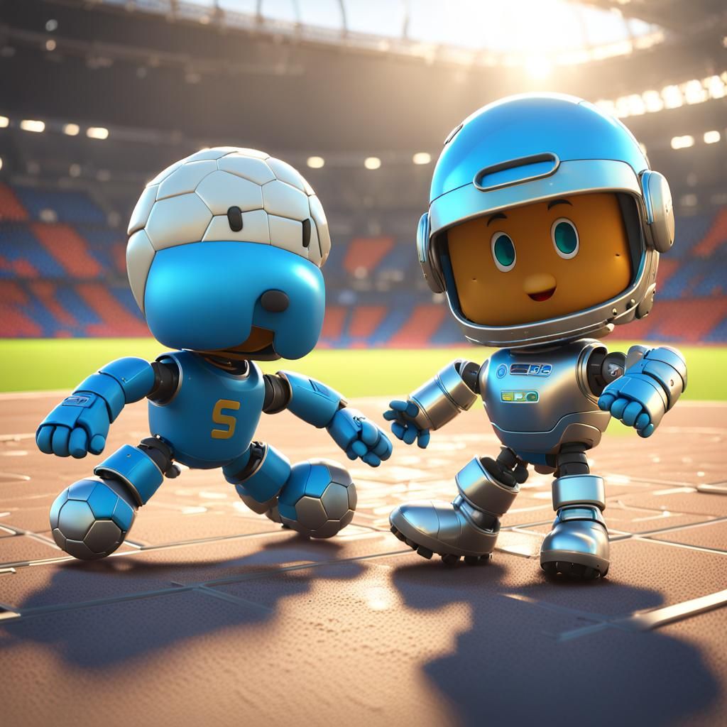 Pocoyo and Pato the soccer stars - AI Generated Artwork - NightCafe Creator
