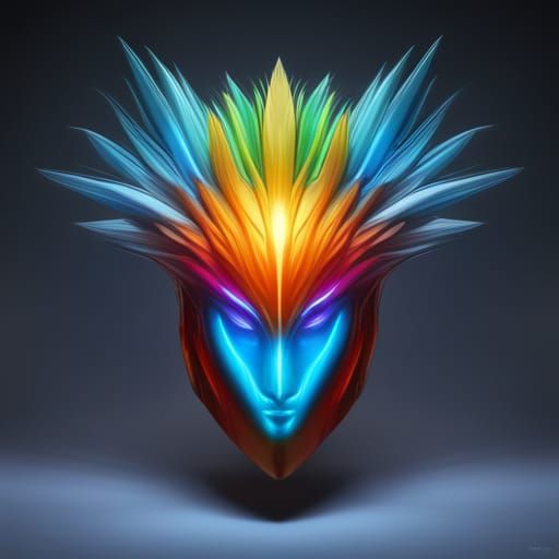 Symetric angel genderless ;; full helmet ;; faceless ;; rainbow cygnus ...