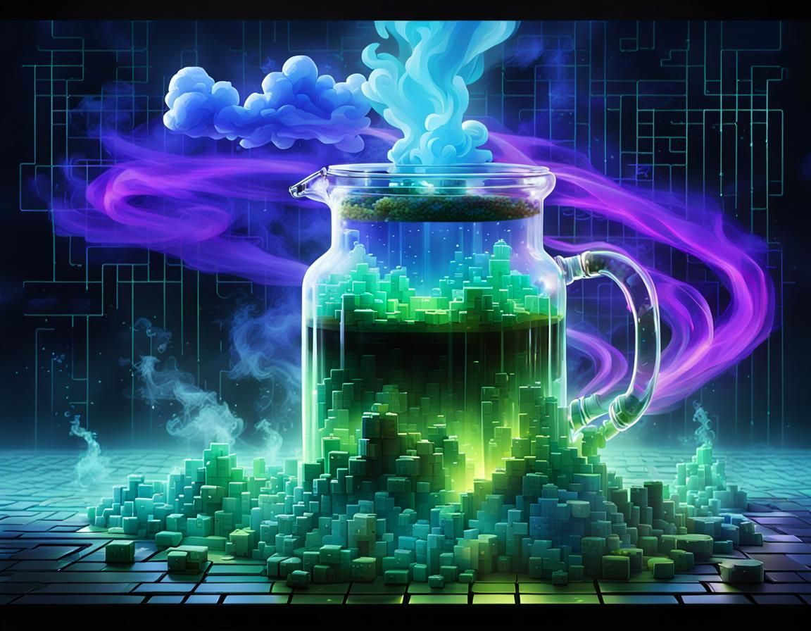 Pixel Potion: Enigmatic Elixir - AI Generated Artwork - NightCafe Creator