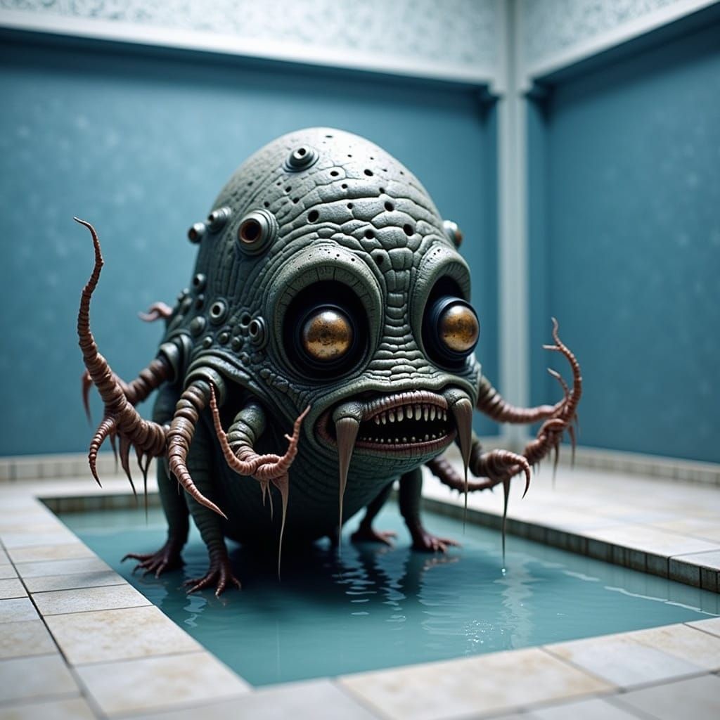 Ethereal Melting Horror Creature in Dark Fantasy A... - AI Art