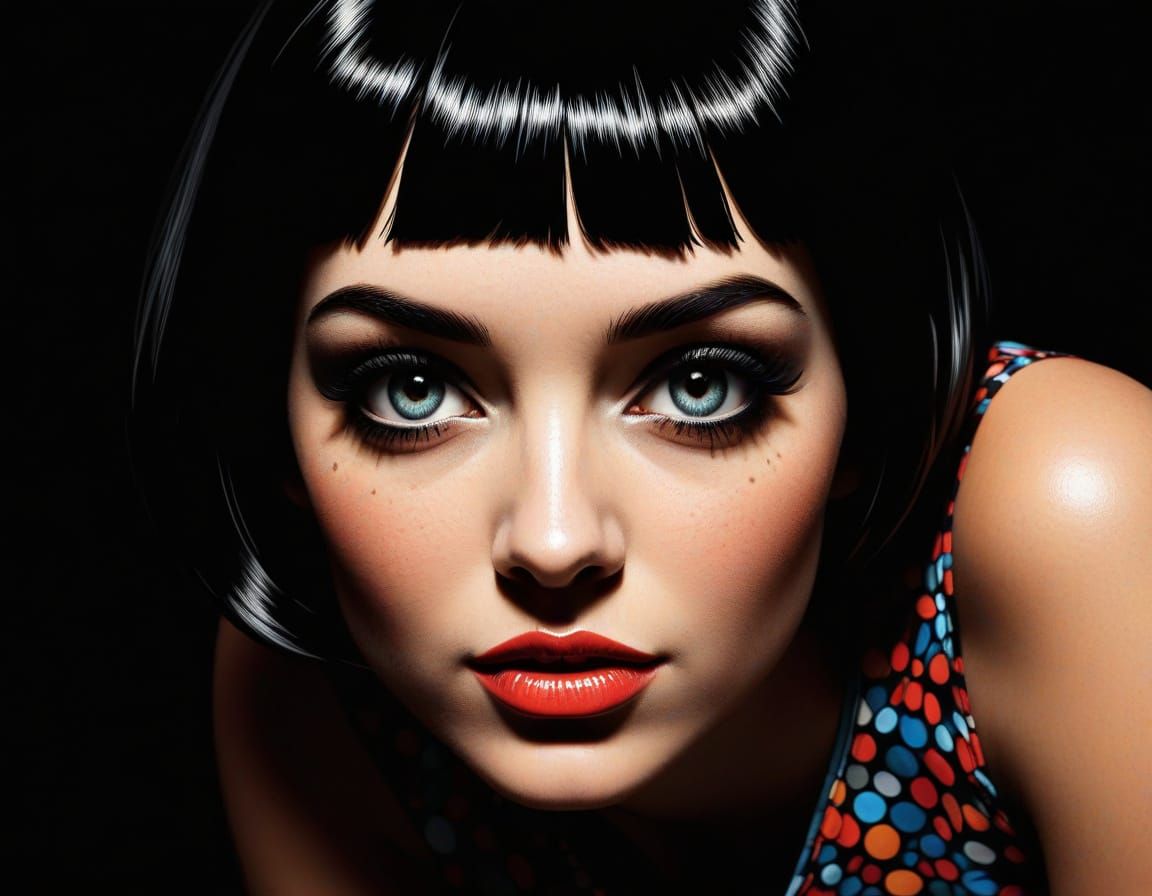 Idealized Female Form in Pop Art Comic Style - AI Art