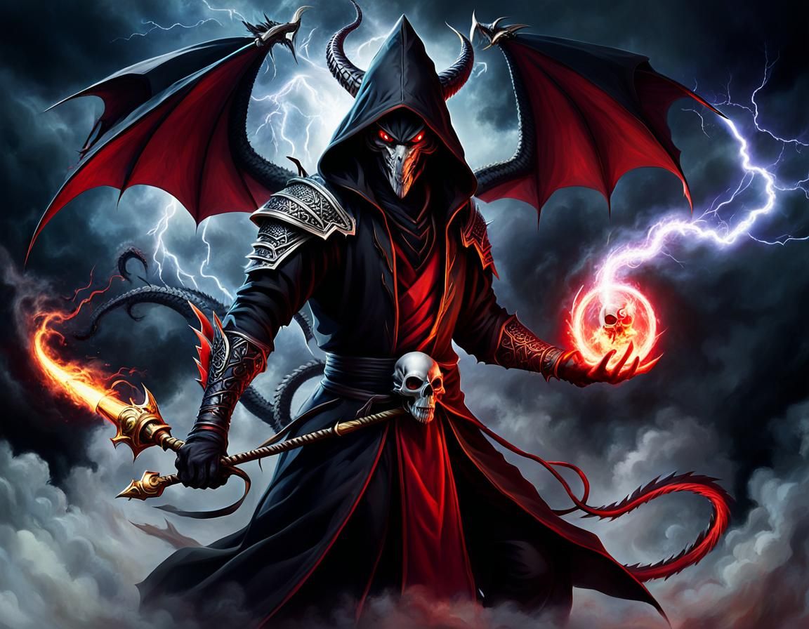 The Black Dragon Sorcerer - AI Generated Artwork - NightCafe Creator