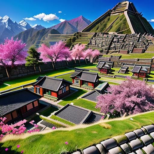 Futuristic incan city built with traditional stone techniques. - AI ...