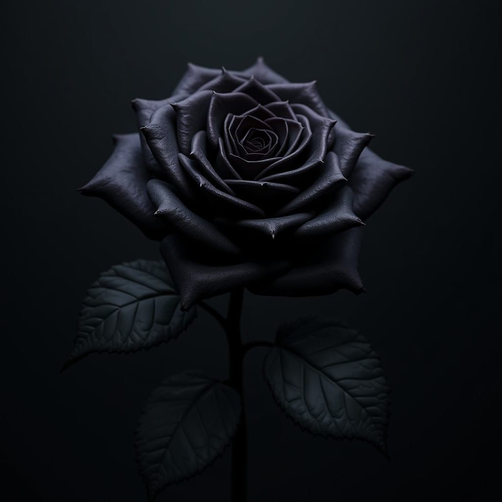 The black rose - Luxurious Black Rose in Intricate Black Tap...