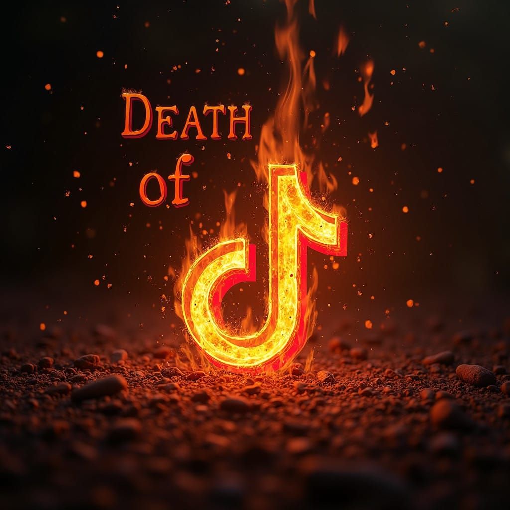 Tik Tok in Flames: A Haunting Concept Artwork - AI Art