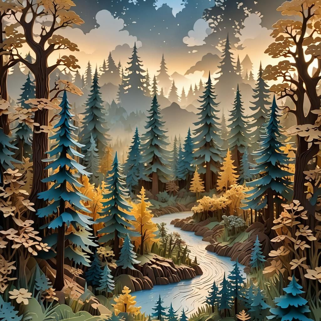 Paper Forest - AI Generated Artwork - NightCafe Creator