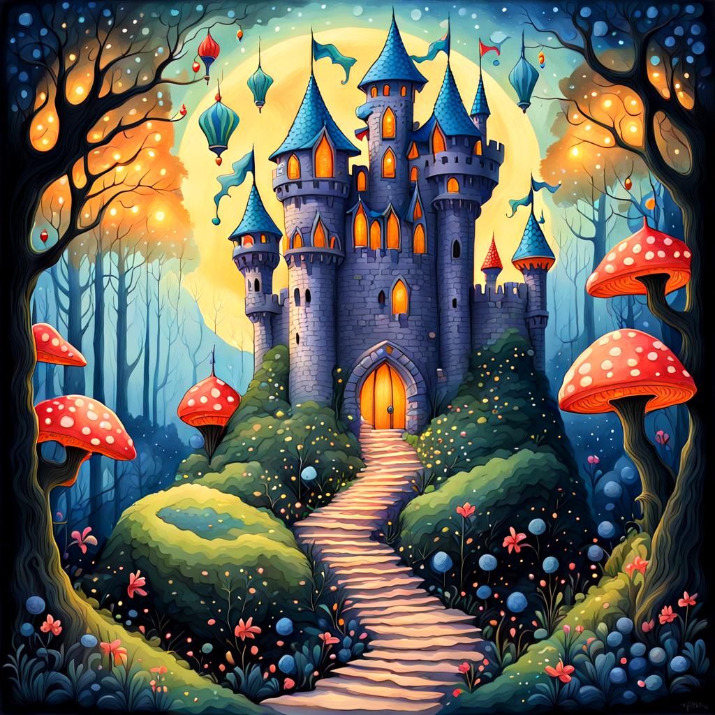 Whimsical Castle in Toadstool Forest - AI Generated Artwork - NightCafe ...