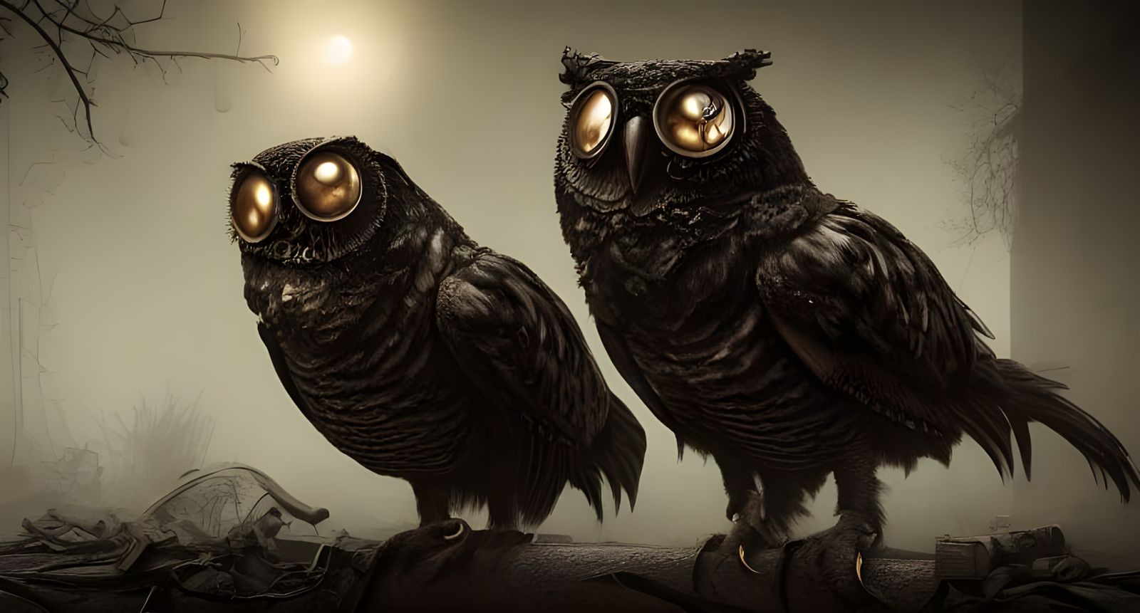 Post-Apocalyptic Evil Owls - AI Generated Artwork - NightCafe Creator