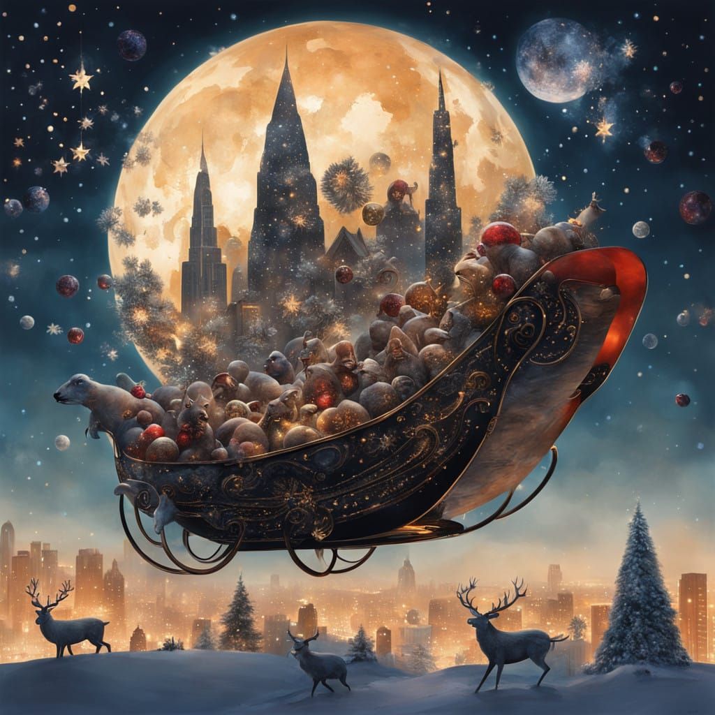 Magic sleigh - Sleigh Descends in Vibrant African Metropolis