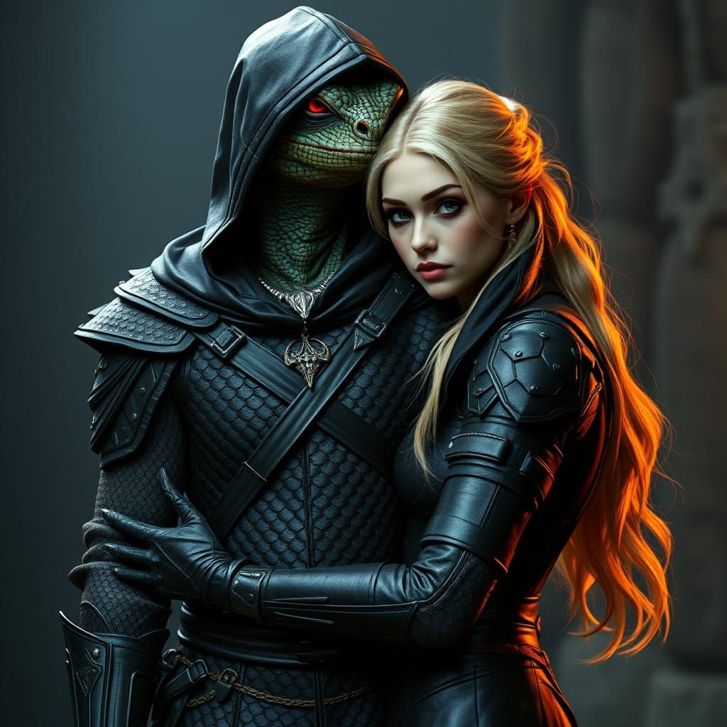 Swims-In-Shadows-Argonian Assassin and his wife Antoinetta Marie Shadows