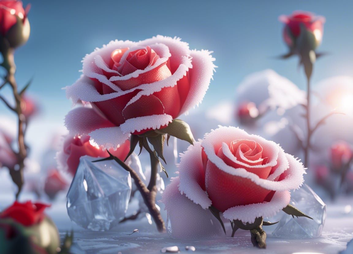 ICy Roses - AI Generated Artwork - NightCafe Creator