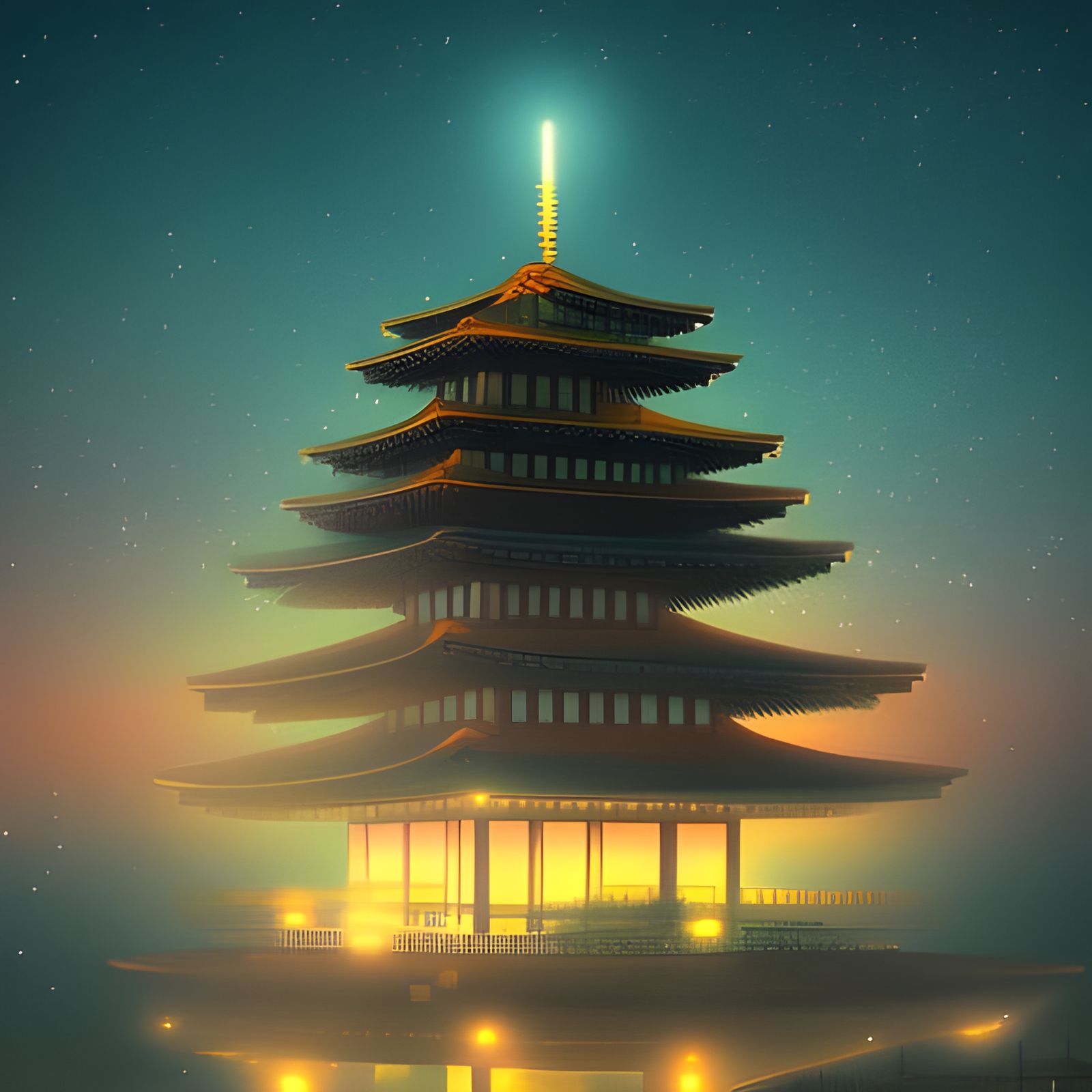 ethereal japanese pagoda - AI Generated Artwork - NightCafe Creator
