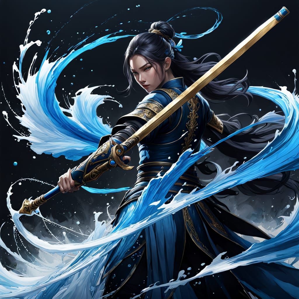 Samurai shares water - AI Generated Artwork - NightCafe Creator