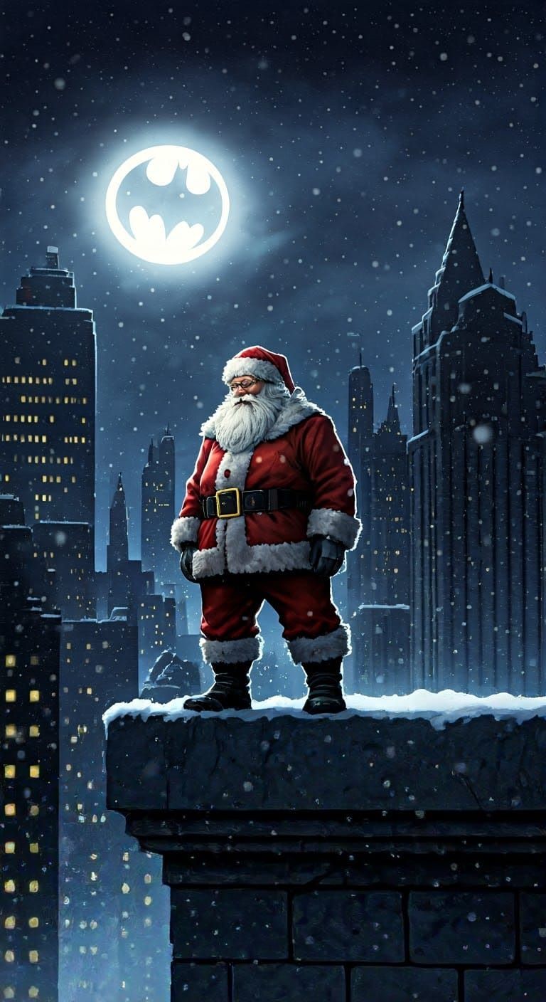 Gotham City at Christmas, in a Dark and Moody Styl... - AI Art