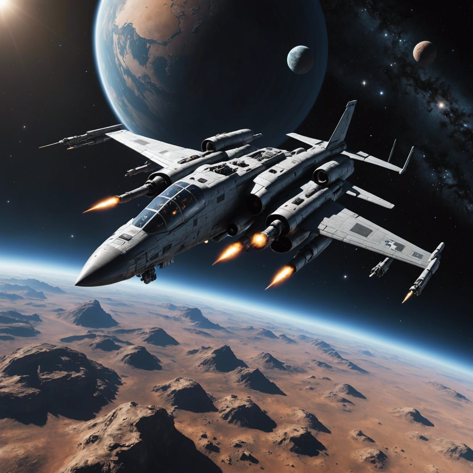 NEARTH space fighter : r/nightcafe