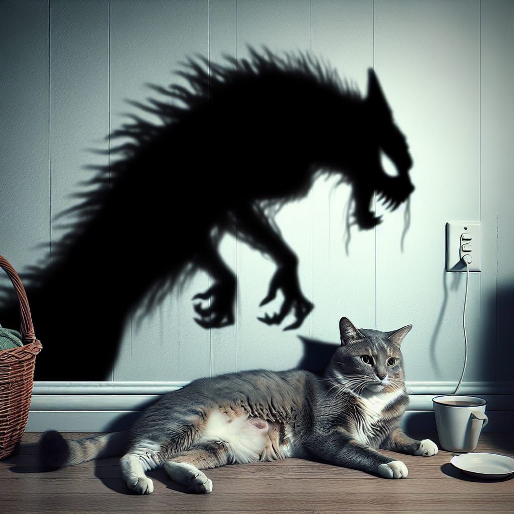 the cat and the living shadow - Cat's Sinister Shadow Transf...