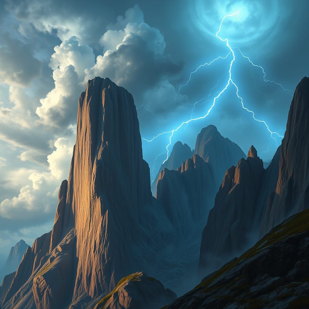 cliffs and thunder storm - Towering Cliffs Stand Vigilant Ag...