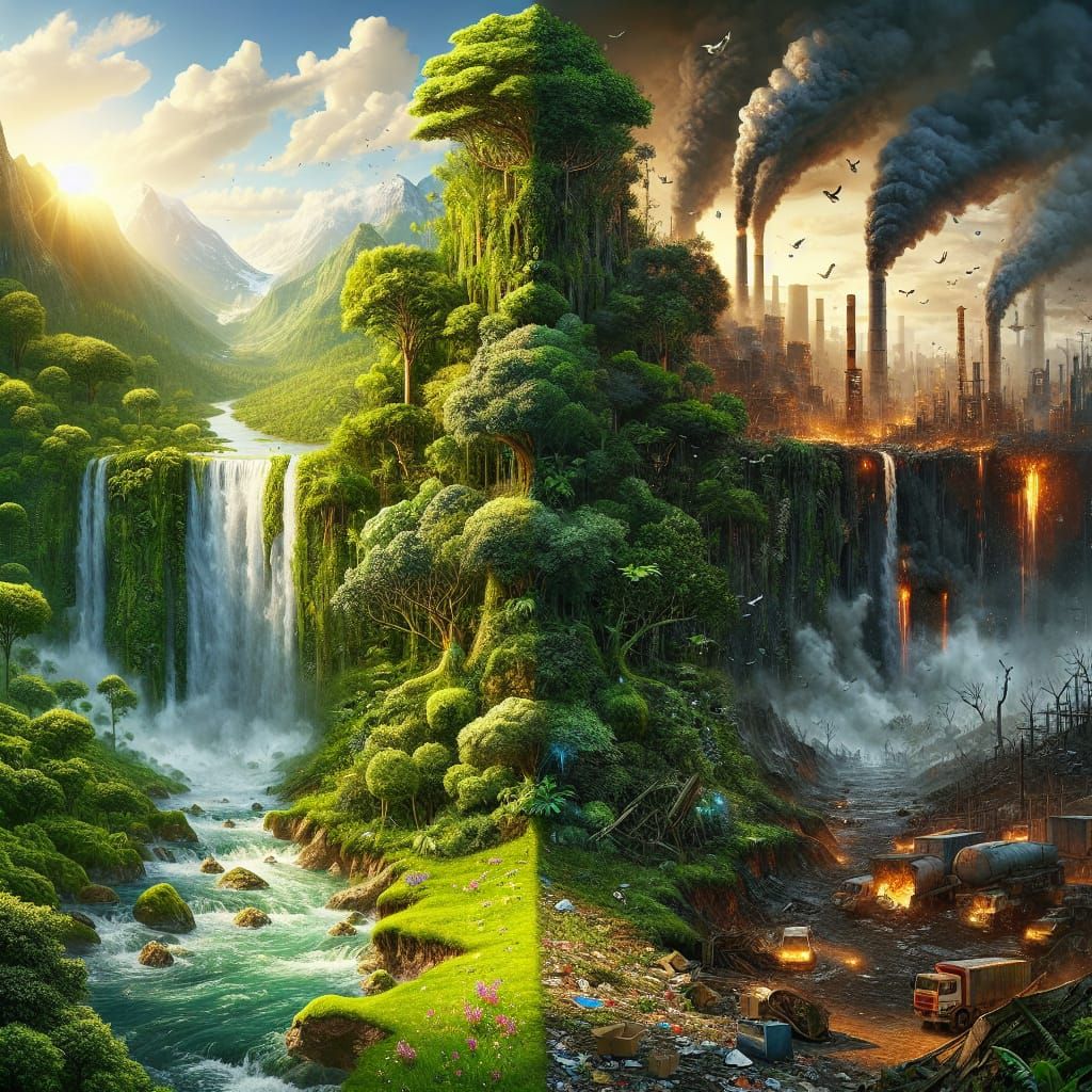 Nature vs pollution poster - Nature Versus Pollution: A Matt...