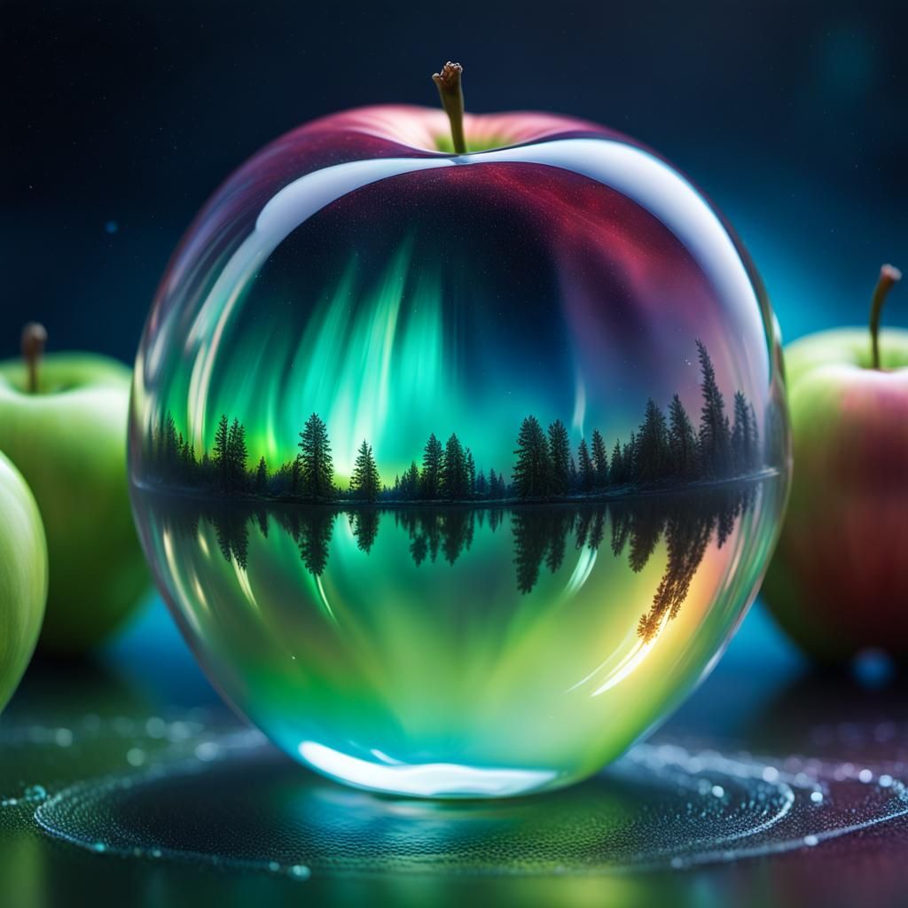 Sphere glass apple, planets ,nothern lights photography, Mysterious ...