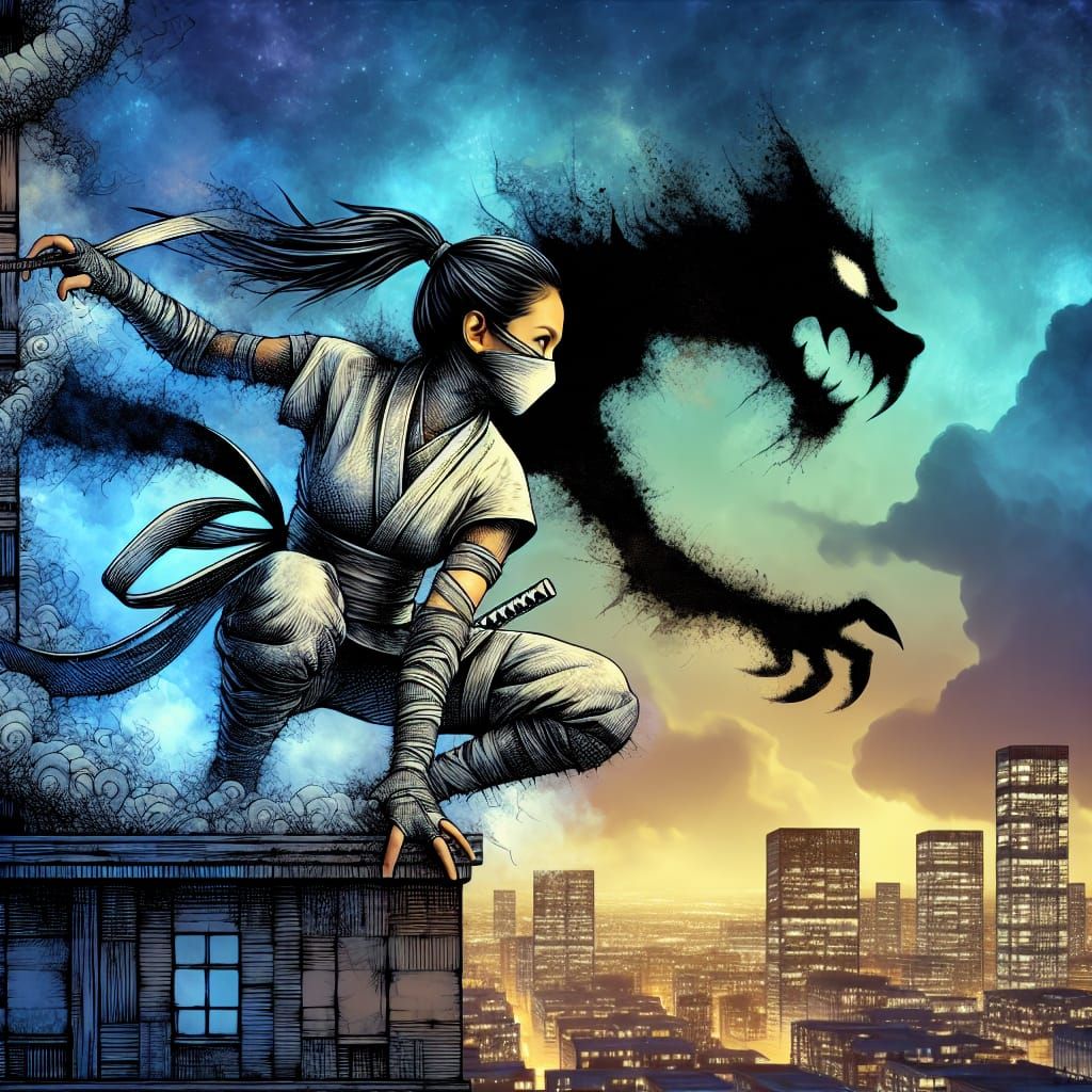 Tiger's Shadow Watches Over All - AI Generated Artwork - NightCafe Creator