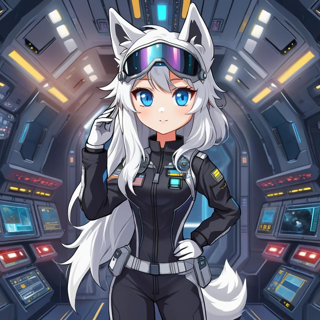 Kitsuwolfie Reported for Duty! (Kawaii version Anime Style)