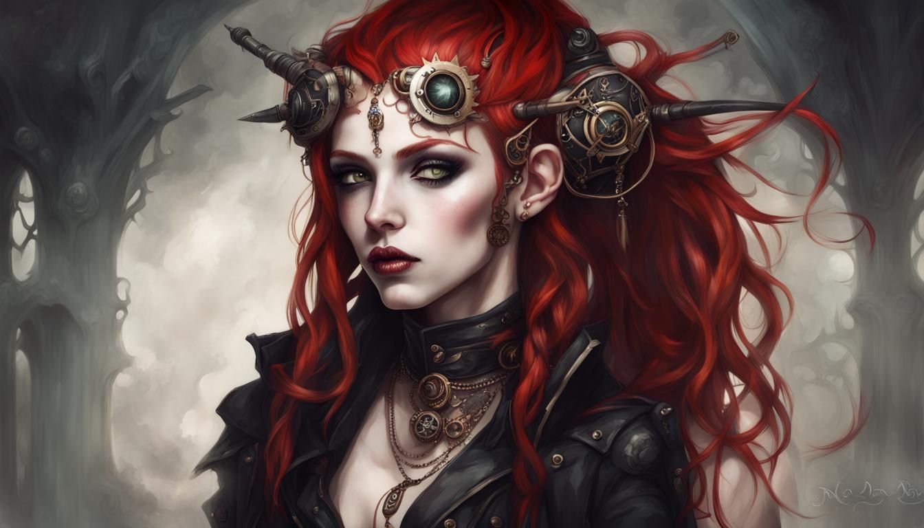 Steampunk Dark Elf Girl - AI Generated Artwork - NightCafe Creator