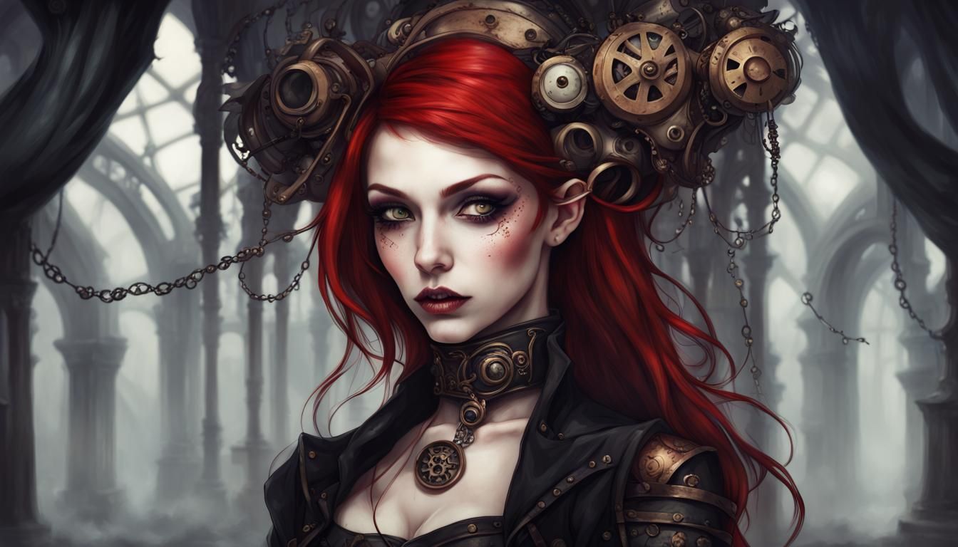Steampunk Dark Elf Girl - AI Generated Artwork - NightCafe Creator