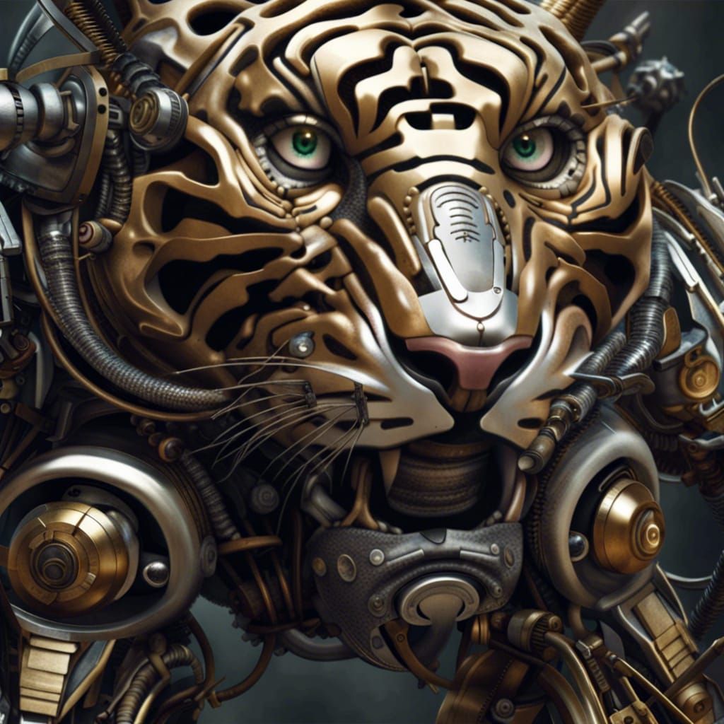 Cyborg tiger - AI Generated Artwork - NightCafe Creator