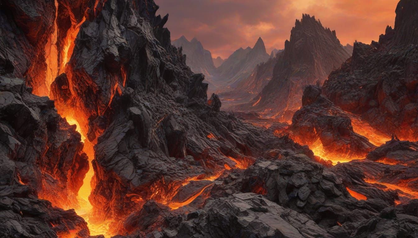 Lava formations - Cosmic Primordial Birth in Vibrant Express...