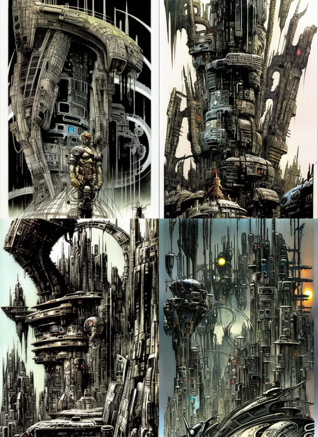 Cyberpunk, Ian Miller, Frank Frazetta - AI Generated Artwork ...
