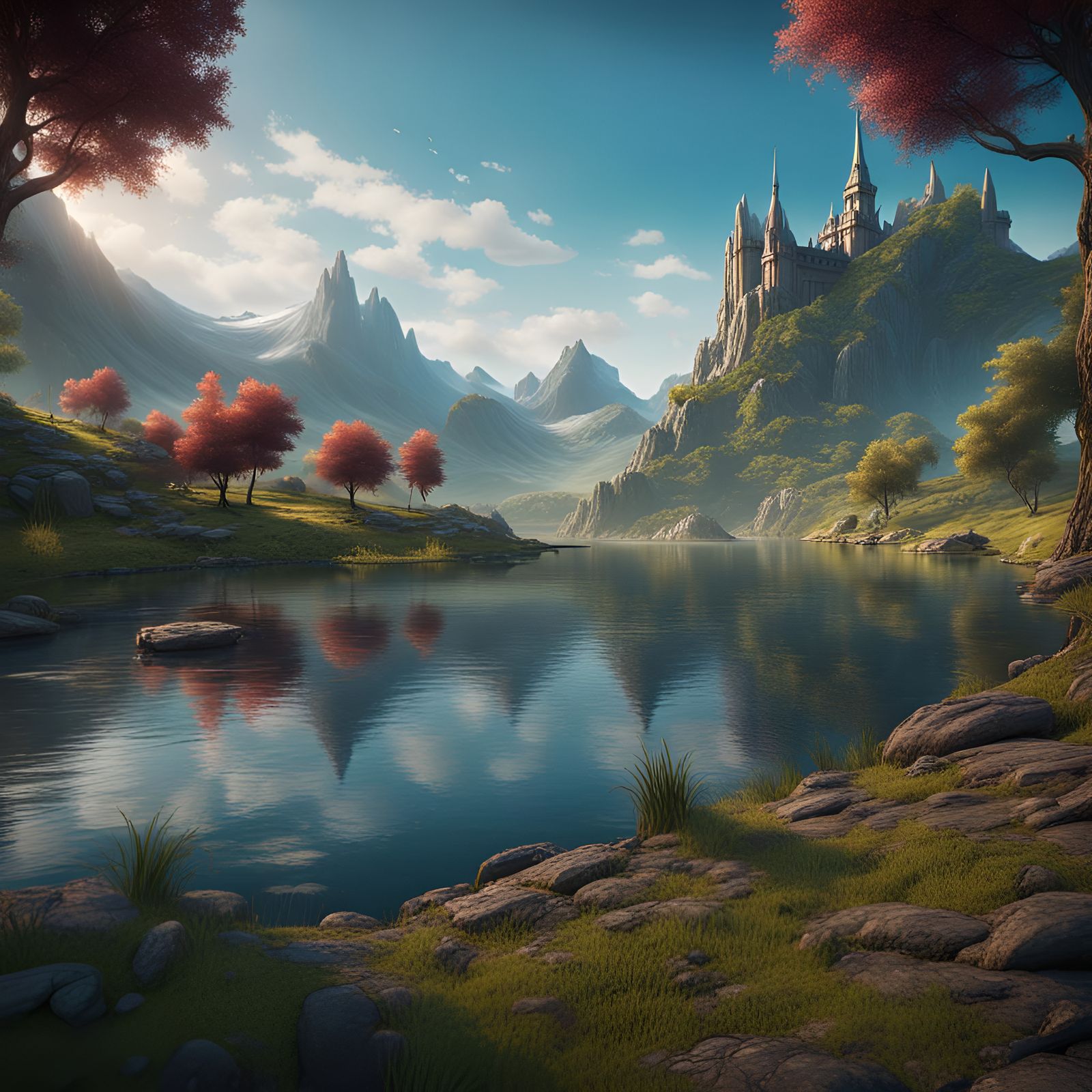 Lake Fantasy - AI Generated Artwork - NightCafe Creator