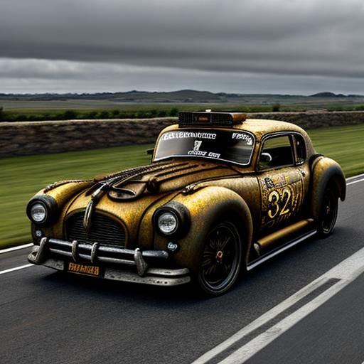 Steampunk car racing - AI Generated Artwork - NightCafe Creator